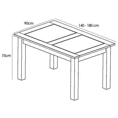 Mesa extensible de madera maciza